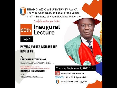 77th Inaugural Lecture of Nnamdi Azikiwe University (UNIZIK) Awka