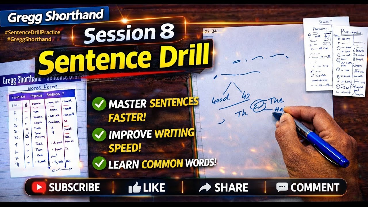 Session 8 | Sentence Drill | Gregg Shorthand | Stenography