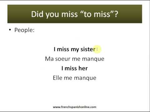 verb to miss in French