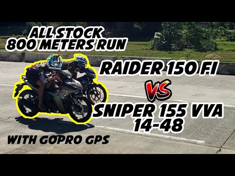 SNIPER 155 VVA vs RAIDER 150 FI | 800 METERS | ALL STOCK | WITH GOPRO GPS
