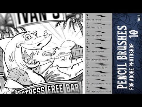 Adobe Photoshop Brushes Vol 1 - 10 Pencil Brushes