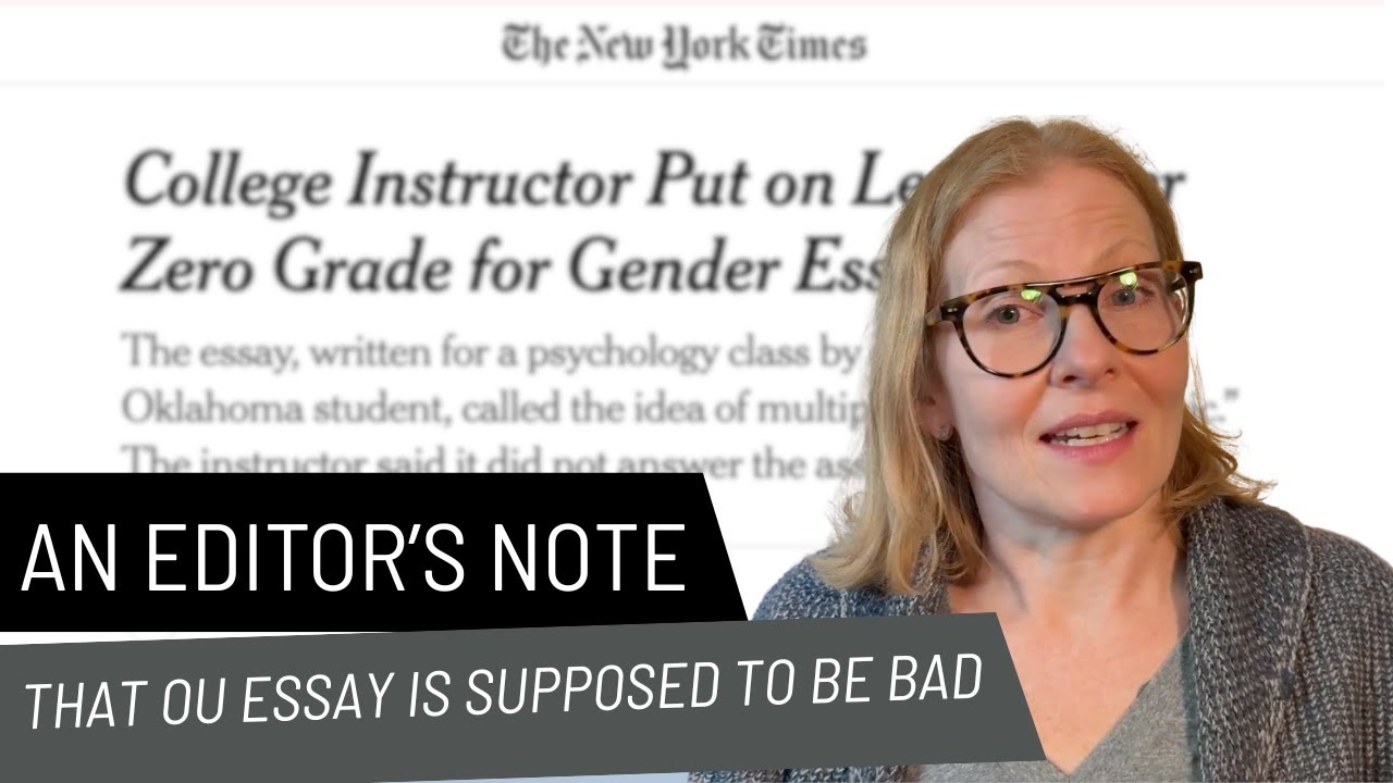 That OU Essay Is Supposed to Be Bad | An Editor’s Note