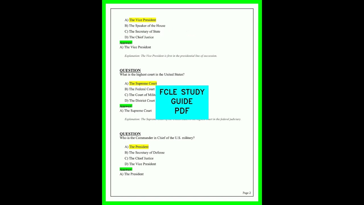FCLE STUDY GUIDE PDF video