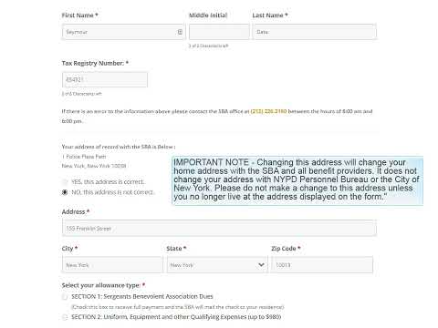 SBA Uniform Allowance Program