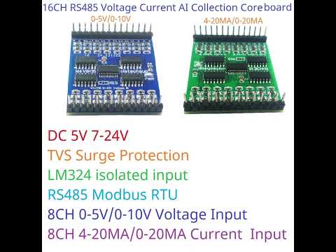 N4VIH16 16CH 0-5V/0-10V 4-20MA/0-20MA Current Voltage RS485 Modbus Rtu Collector Board