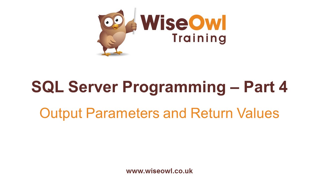 SQL Server Programming Part 4 - Output Parameters & Return Values