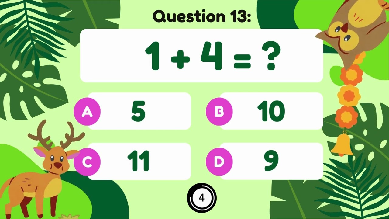 Fun With Numbers: Kids' Interactive One-Digit Addition Quiz!