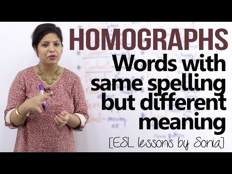 Homographs – Words having same spellings but different meaning (English pronunciation lesson)