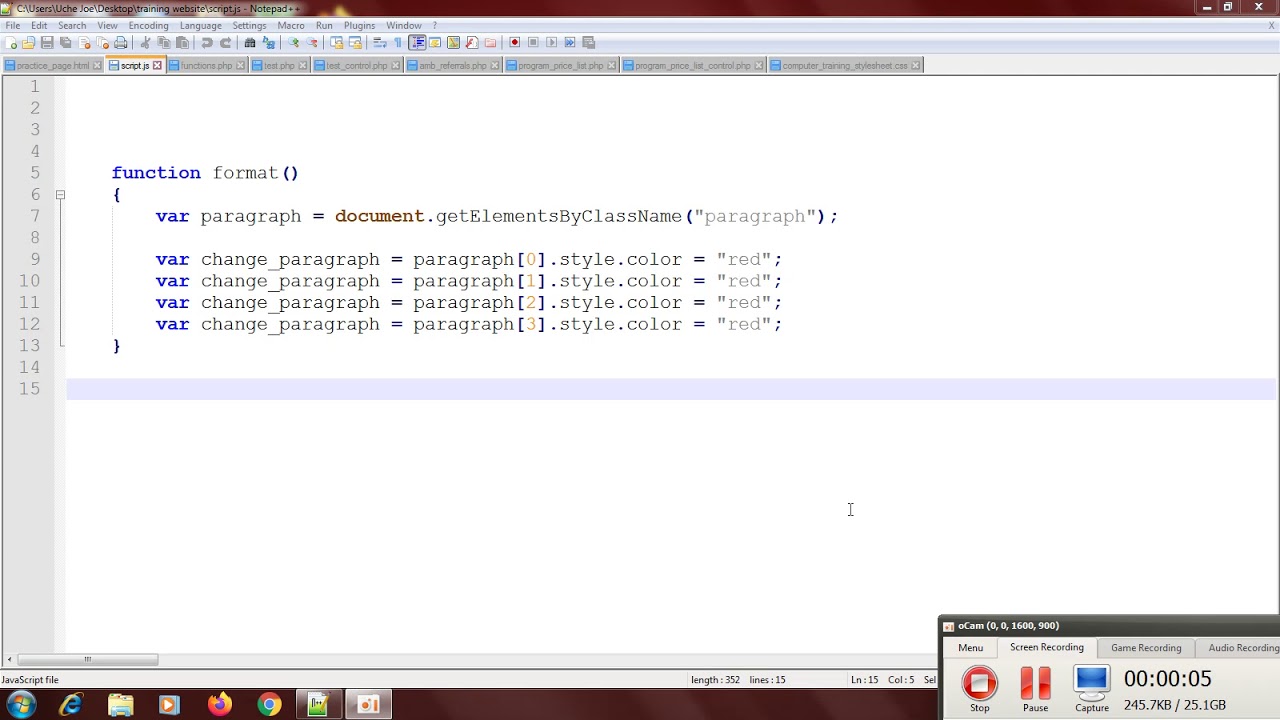 33. JAVASCRIPT TUTORIAL - inner HTML replace text