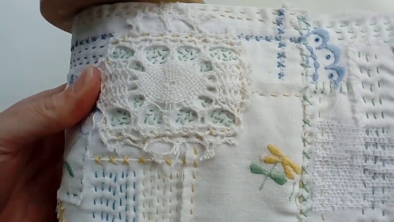 Slow Stitch Fabric Scroll - Oh Sew Mindful - #sew4thesoul Inspired by Anne Brooke Textile Artist