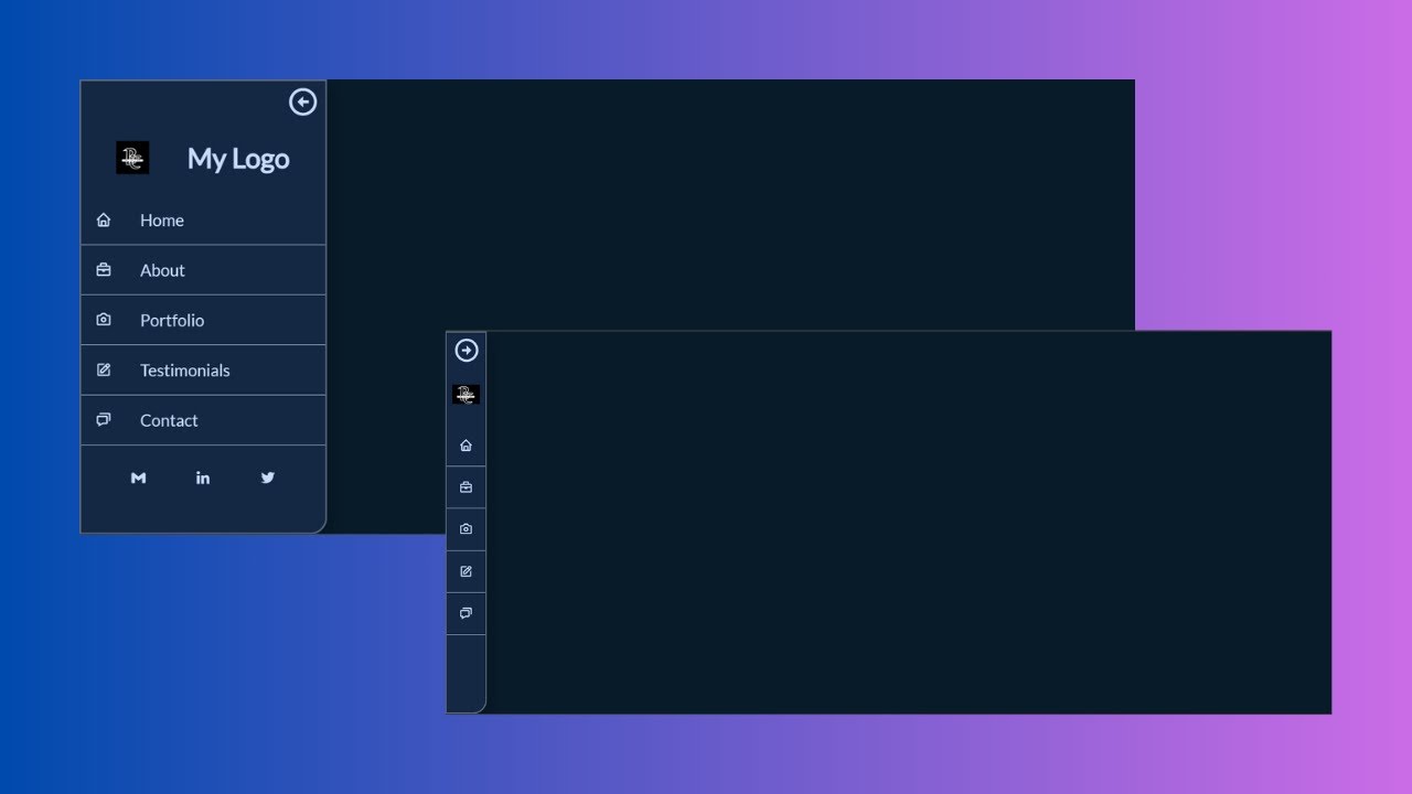 Modern Responsive Sidebar Menu Toggle Animation with HTML CSS JavaScript