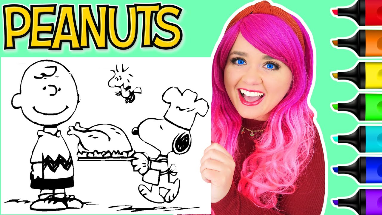Charlie Brown Thanksgiving Coloring Page | Ohuhu Paint Markers