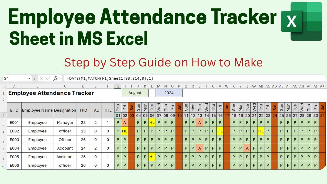 How to Make Employee Attendance Sheet in Excel | Step by Step Guide