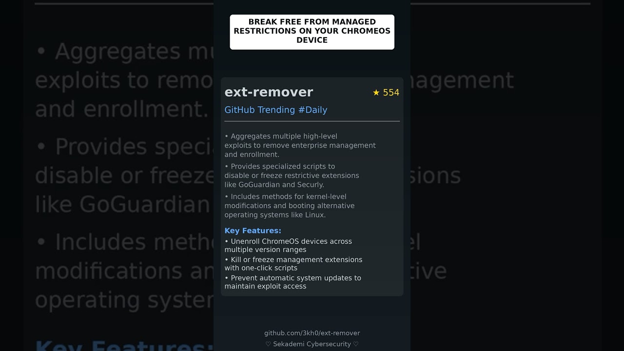 GitHub Trending Repositories: 3kh0/ext-remover 🇬🇧