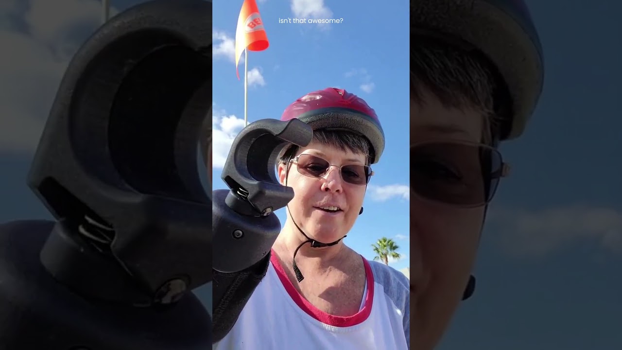 Colleen rides her bike with her prosthetic arm  #limbdifference #prostheticarm