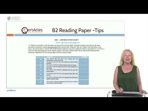 Multi-matching reading for the CertAcles B2. English exam. | 5/21 | UPV