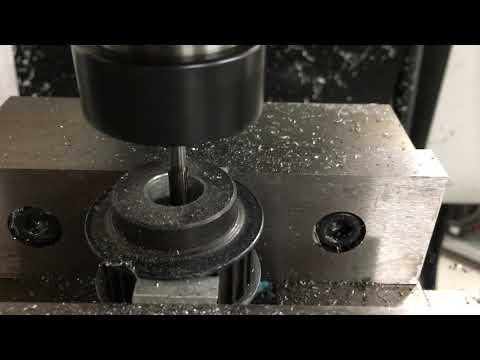 Pulley slotting with 4mm end mill