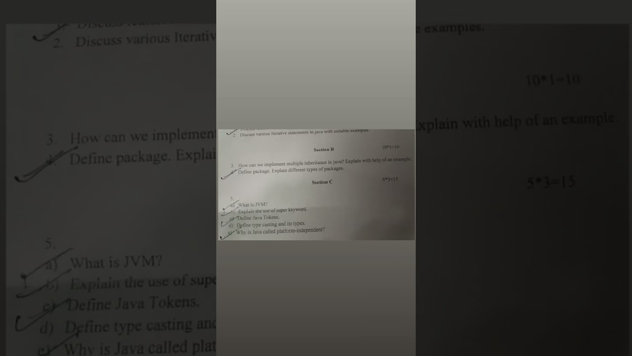 Java programming 2024 important questions #pup #bca #exam