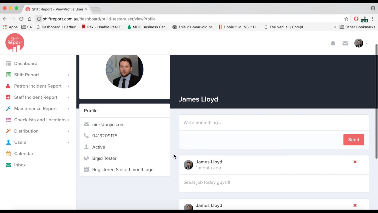 Shift Report - Tutorial Dashboard