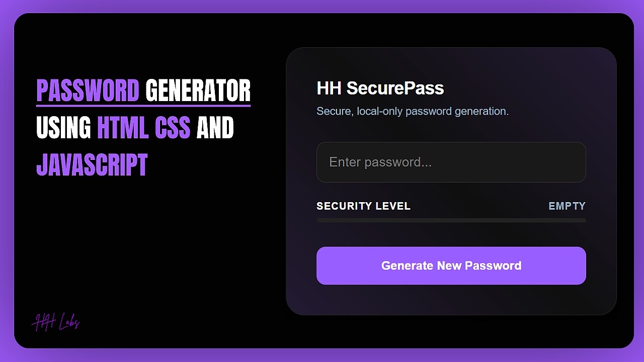 Build a Password Generator & Strength Checker using HTML, CSS & JavaScript 🔐 | Full Project Tutorial