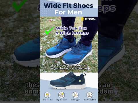 FitVille Men's Extra Wide Lightweight Hands-Free Walking Shoes | Cloud Wanderer V19