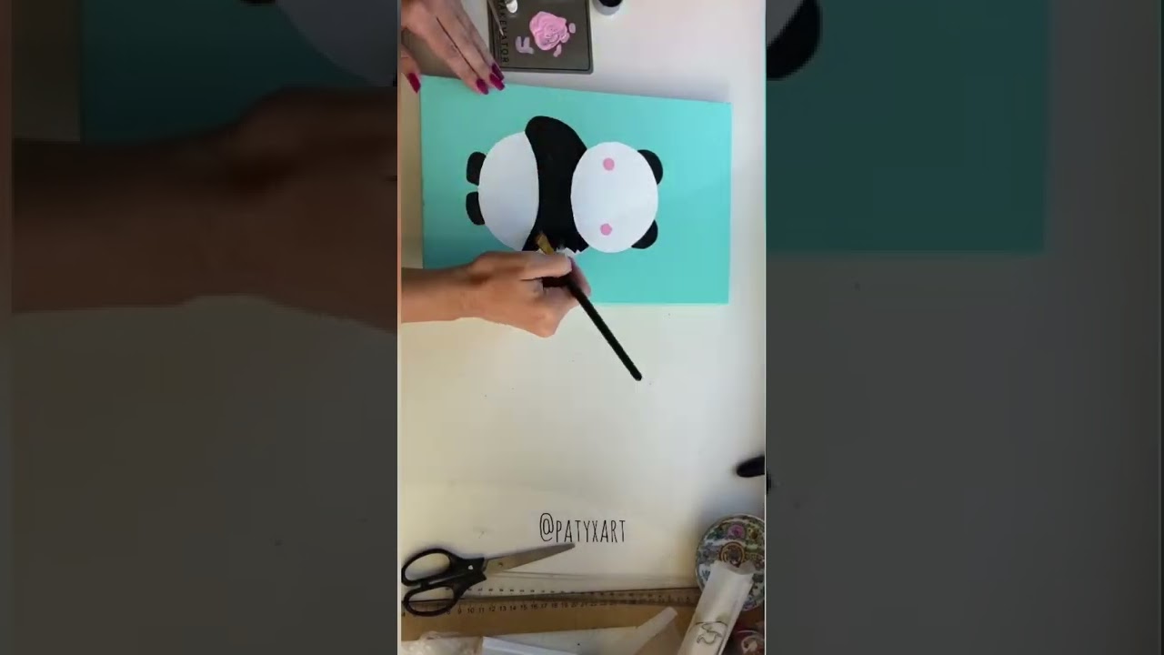 Pintando um PANDA | Pintura em tela 🎨🐼 #panda #quadrosdecorativos