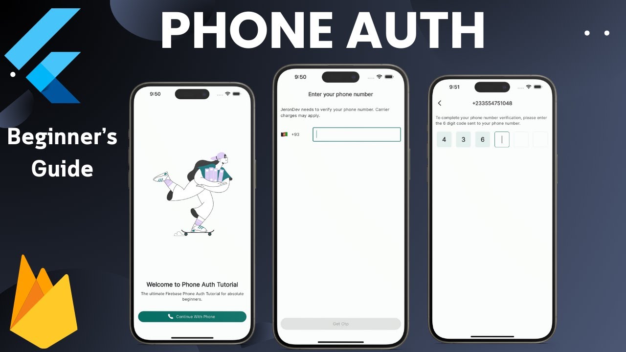 Flutter Phone Auth with Firebase for Absolute Beginners