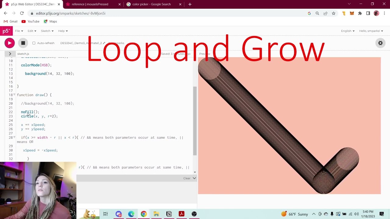 Demo 3 | p5.js | Animation, IF/ELSE, Boolean