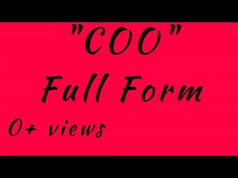 "COO" Full Form in Hindi (business) #Coo