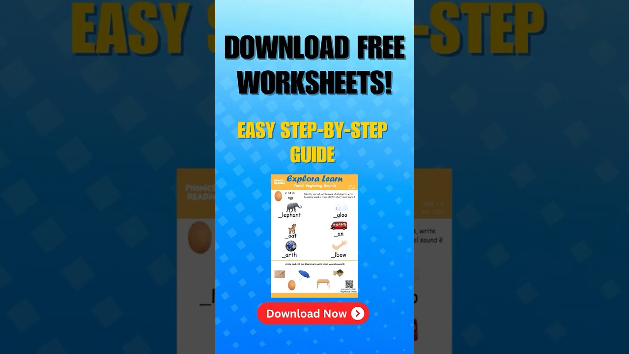 How to Download Free Worksheets from Exploralearn |Easy Step-by-Step Guide for Parents| 2 to 6 Years