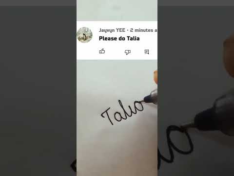 Writing 'Talia'. Comment your names🤗. #youtubeshorts #cursivewriting #writer #writing