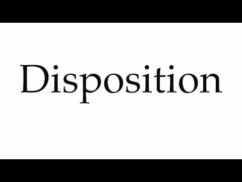 How to Pronounce Disposition