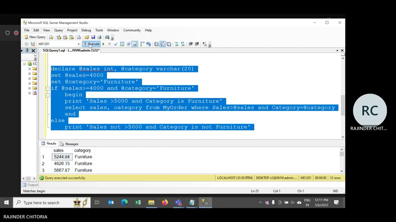 Transactional - SQL- 1  with MS SQL Server