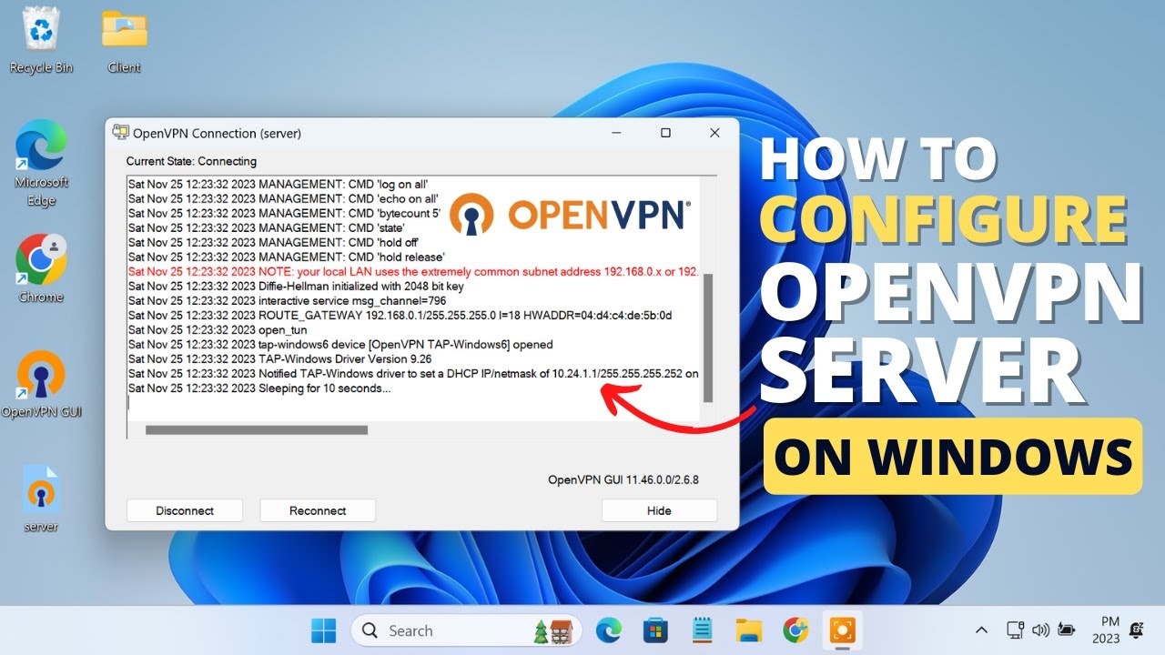 Install and Configure OpenVPN Server in Windows PC
