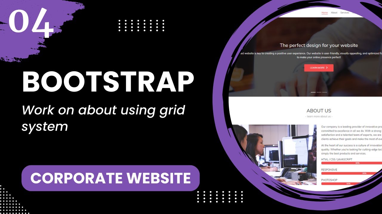 Bootstrap #4 - Work on about using grid system