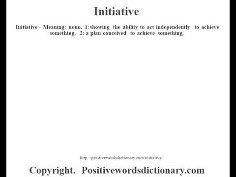 Initiative definition | Initiative meaning