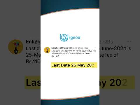 New Last date to fill Ignou Exam form | June 2024