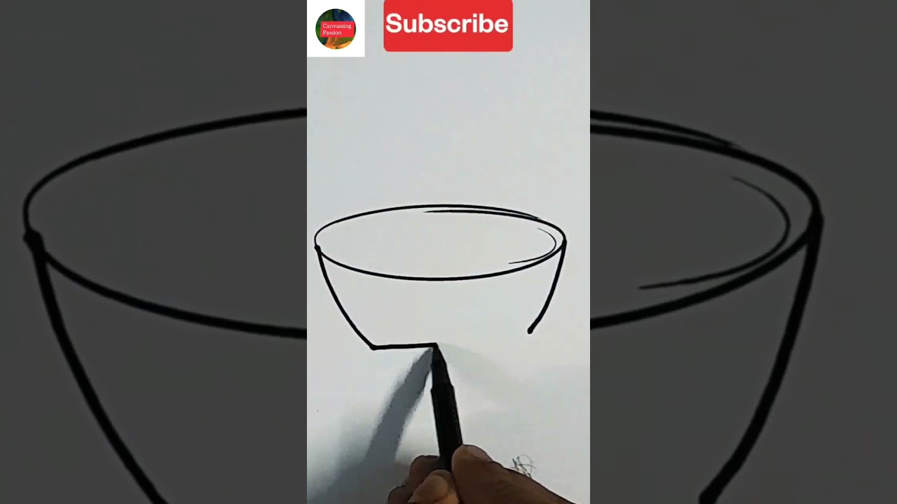 Draw a simple bowl using these simple steps #shorts #ashortaday Canvassing Passion