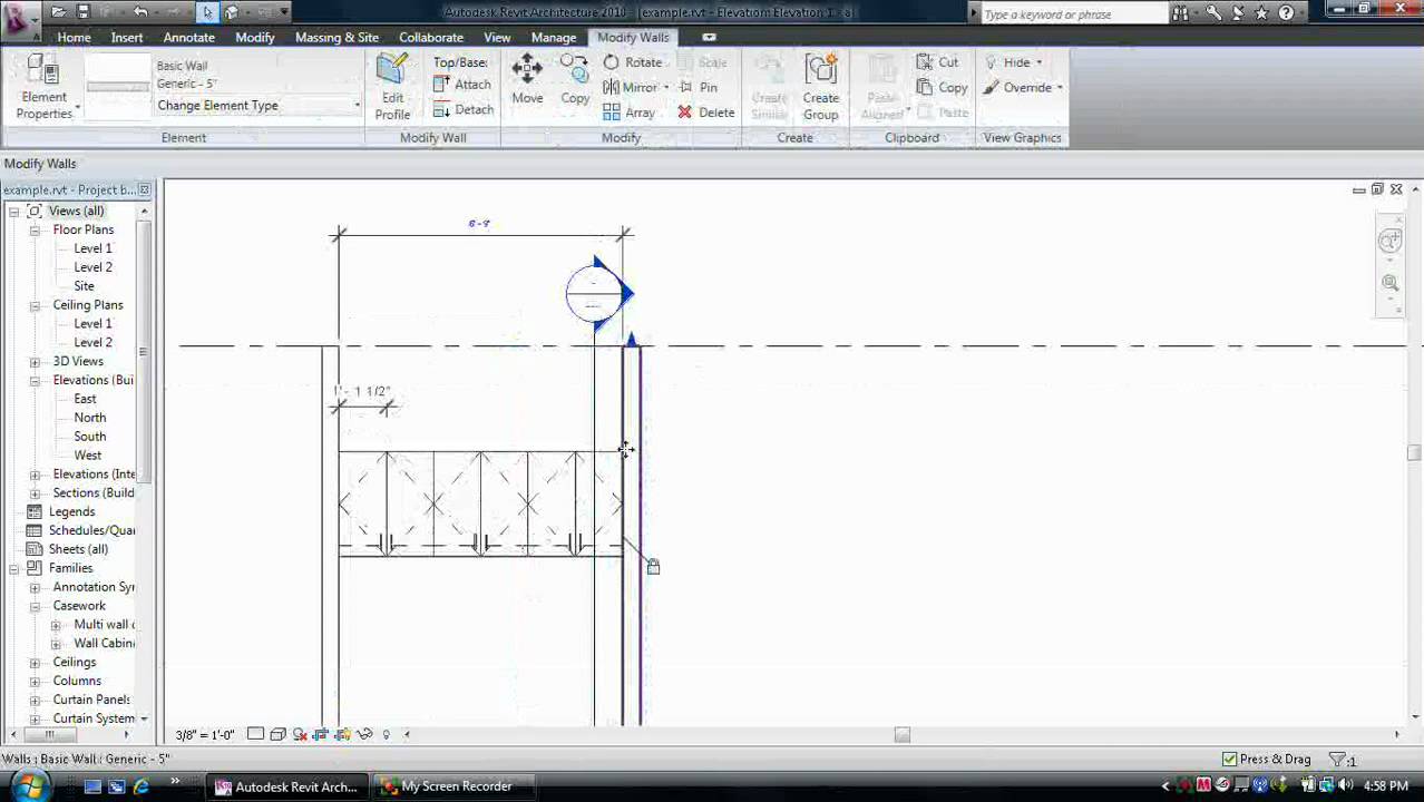 Self-adjusting cabinets in Revit.