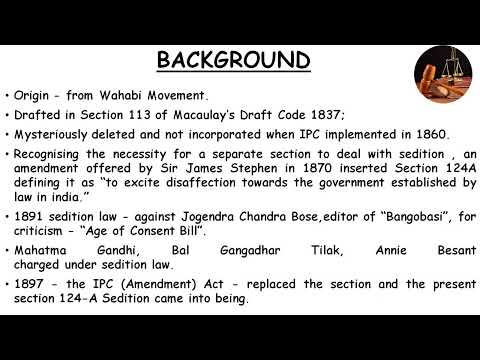 Sedition Law Explained - All About Sec 124 A of the IPC and how it is being perceived to be misused.