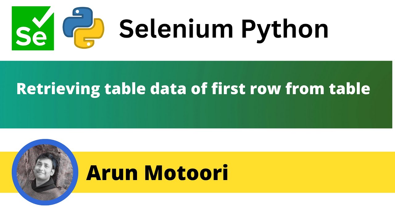 Retrieving Table data in first row from Table using Selenium Python (Selenium Python)