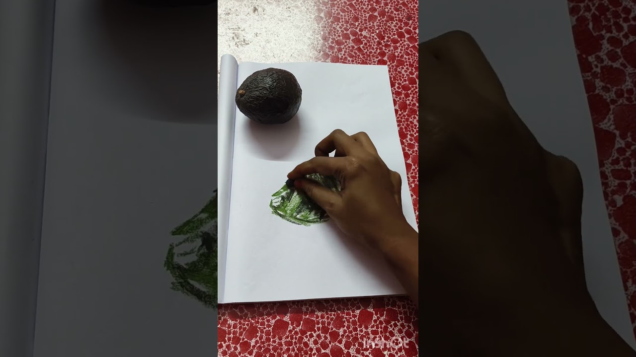 How to draw | Avocado fruit | easily with the pastel colours #shorts #youtubeshorts #drawingideas