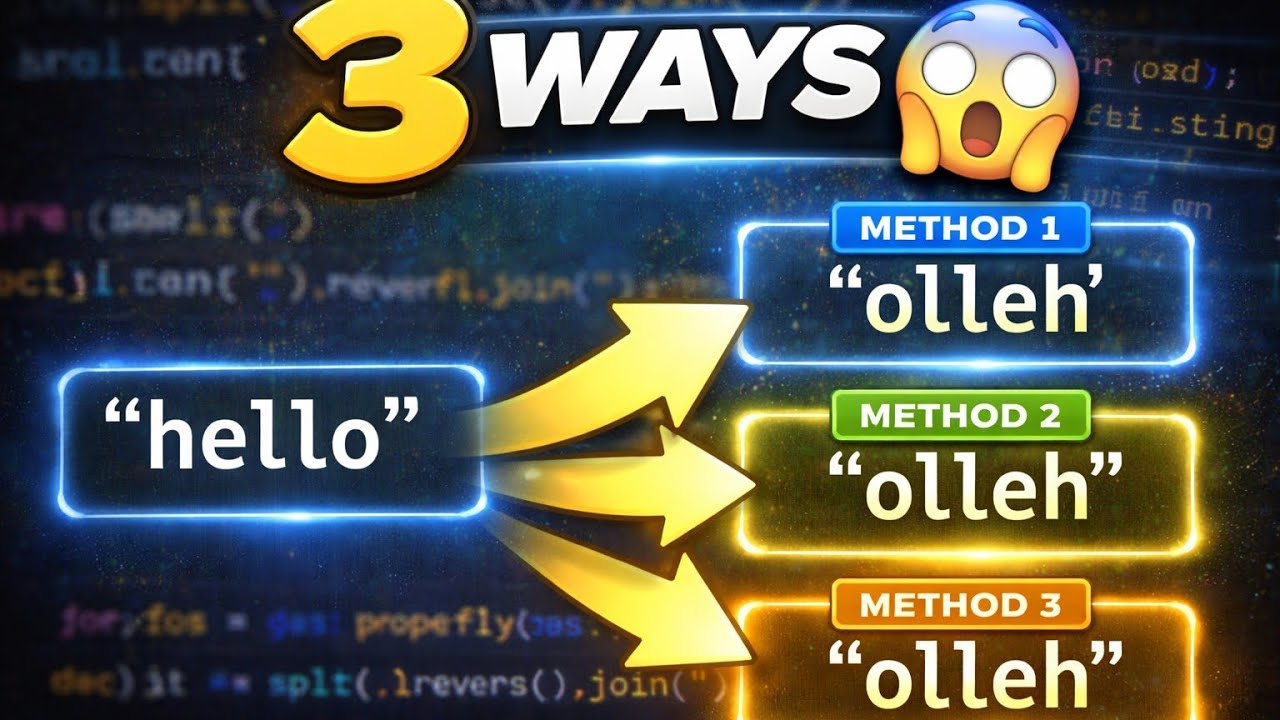Reverse a String in 3 Ways 😳 (JavaScript Tutorial)