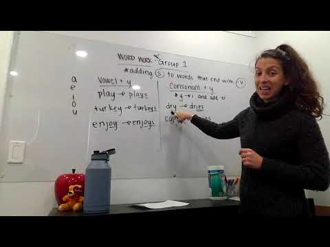 Word Work Group 1: Adding -s to words that end in -y