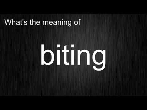 What's the meaning of "biting", How to pronounce biting?
