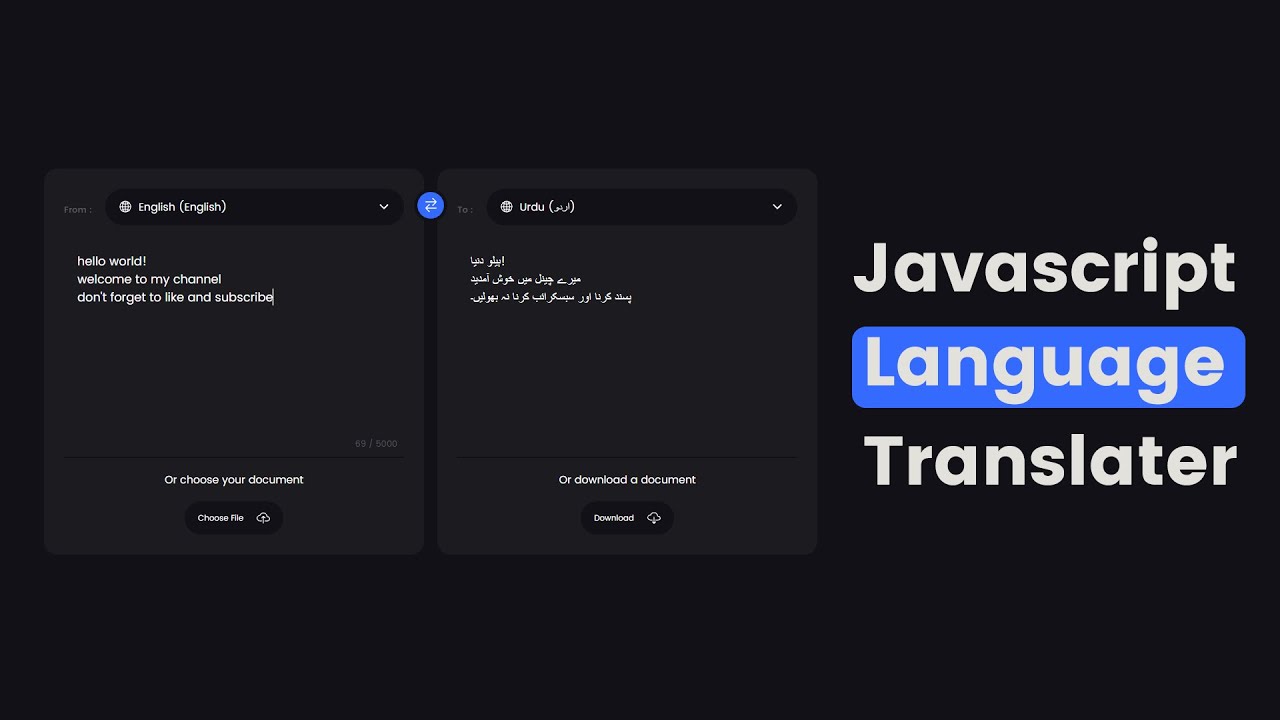 Build A Language Translator App in HTML, CSS & JavaScript | Language Translator JavaScript