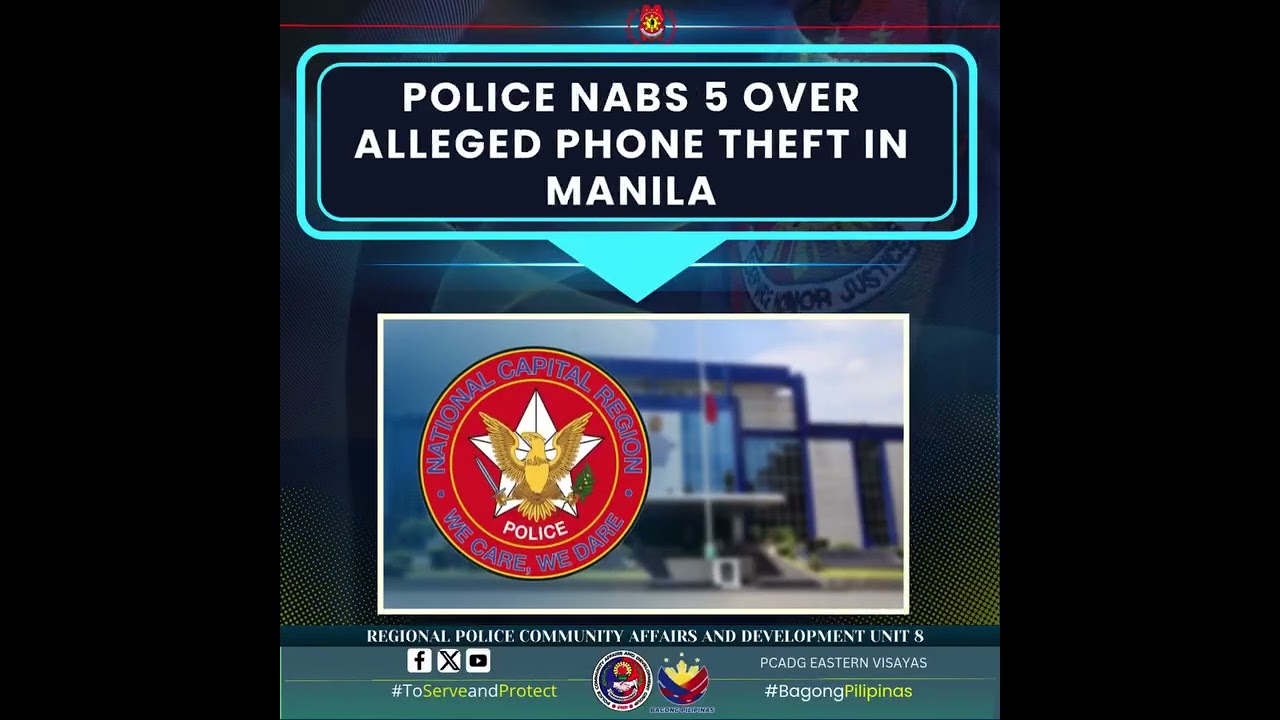 Police nabs 5 over alleged phone theft in Manila