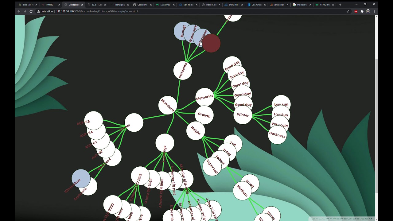 Collapsible Radial Tree in D3
