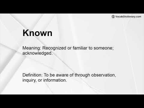 Known Meaning
