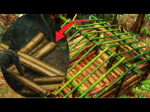 Surviving 24 Hours In A Shelter Made From Banana Trees